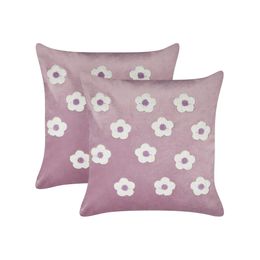 Beliani 2er-Set Dekokissen ECHINACEA in Violett | Gr.: onesize
