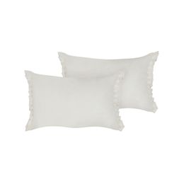 Beliani 2er-Set Dekokissen SASSAFRAS in Wei&szlig; | Gr.: onesize