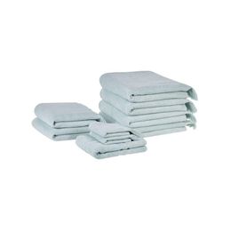 Beliani 9er-Set Handtuch ATIU in Gr&uuml;n | Gr.: onesize