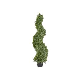 Beliani Kunstpflanze CYPRESS SPIRAL TREE in Gr&uuml;n/Schwarz - (W) 32 x (H) 126 x (L) 32 cm | Gr.: onesize