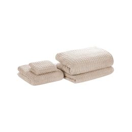 Beliani 4er-Set Handtuch ATAI in Beige | Gr.: onesize