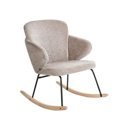 Beliani Schaukelstuhl VIKEN in Beige/Braun - (W) 66 x (H) 87 x (L) 74 cm | Gr.: onesize