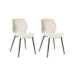 Beliani 2er-Set Konferenzstuhl HOLLAND in Beige/Schwarz | Gr.: onesize