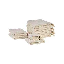 Beliani 9er-Set Handtuch ATIU in Beige | Gr.: onesize