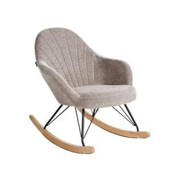 Beliani Schaukelstuhl SKALE in Beige/Schwarz/Braun - (W) 70 x (H) 85 x (L) 94 cm | Gr.: onesize
