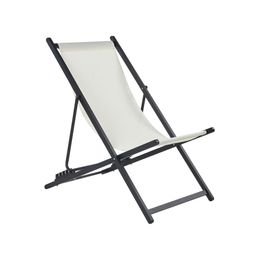 Beliani Gartenliege LOCRI II in Beige/Schwarz - (W) 60 x (H) 79 x (L) 95 cm | Gr.: onesize