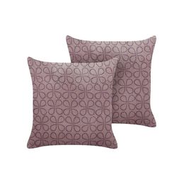 Beliani 2er-Set Dekokissen LARKSPUR in Rosa | Gr.: onesize