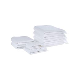 Beliani 9er-Set Handtuch ATIU in Wei&szlig; | Gr.: onesize