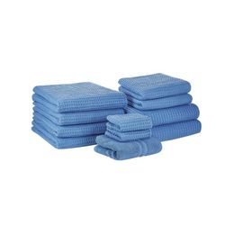 Beliani 11er-Set Handtuch AREORA in Blau | Gr.: onesize