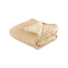 Beliani Kuscheldecke NAMDU in Beige - (W) 125 x (H) 0.5 x (L) 150 cm | Gr.: onesize