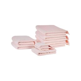 Beliani 9er-Set Handtuch ATIU in Rosa | Gr.: onesize