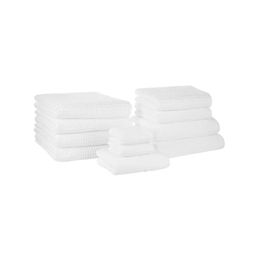 Beliani 11er-Set Handtuch AREORA in Wei&szlig; | Gr.: onesize