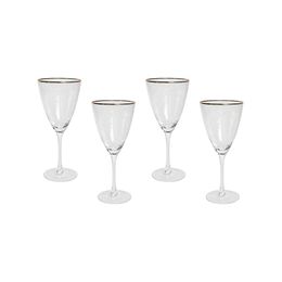 Beliani 4er-Set Gl&auml;ser TOPAZ in Transparent/Gold | Gr.: onesize