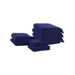 Beliani 9er-Set Handtuch ATIU in Blau | Gr.: onesize