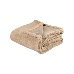 Beliani Kuscheldecke MIRGE in Beige - (W) 125 x (H) 0.7 x (L) 150 cm | Gr.: onesize