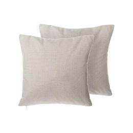 Beliani 2er-Set Dekokissen GAURA in Beige/Silber | Gr.: onesize