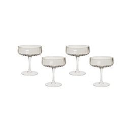 Beliani 4er-Set Gl&auml;ser QUARTZ in Grau/Transparent | Gr.: onesize