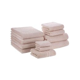 Beliani 11er-Set Handtuch ATAI in Rosa | Gr.: onesize