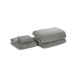 Beliani 4er-Set Handtuch ATAI in Grau | Gr.: onesize