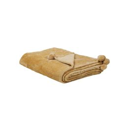 Beliani Kuscheldecke SAITLER in Gelb - (W) 200 x (H) 2 x (L) 220 cm | Gr.: onesize