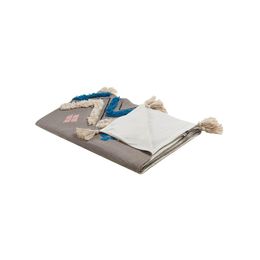 Beliani Kuscheldecke KOTTAYAM in Grau/Blau/Beige - (W) 130 x (H) 1 x (L) 180 cm | Gr.: onesize