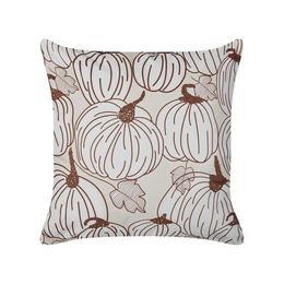 Beliani Dekokissen GOURD in Beige/Wei&szlig;/Braun - (W) 45 x (H) 12 x (L) 45 cm | Gr.: onesize