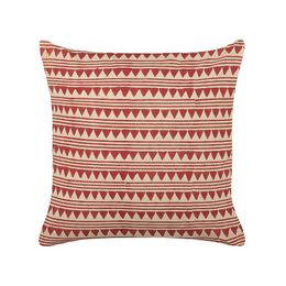 Beliani Dekokissen DEGLUPTA in Rot/Beige - (W) 45 x (H) 10 x (L) 45 cm | Gr.: onesize
