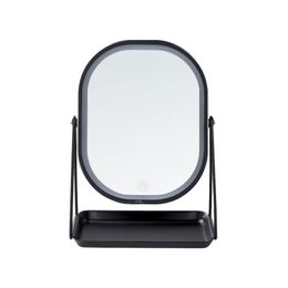 Beliani Kosmetikspiegel DORDOGNE in Silber/Schwarz - (W) 24 x (H) 32 x (L) 13 cm | Gr.: onesize