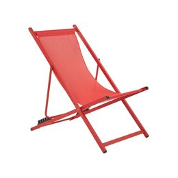 Beliani Gartenliege LOCRI II in Rot - (W) 60 x (H) 79 x (L) 95 cm | Gr.: onesize