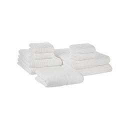 Beliani 9er-Set Handtuch AREORA in Wei&szlig; | Gr.: onesize