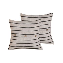Beliani 2er-Set Dekokissen CYNARA in Schwarz/Beige | Gr.: onesize