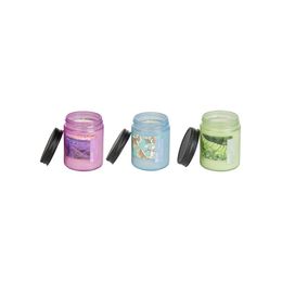 Beliani 3er-Set Kerze FRUITY BLOOM in Blau/Grün/Violett | Gr.: onesize