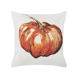 Beliani Dekokissen CURBITA in Beige/Orange - (W) 45 x (H) 12 x (L) 45 cm | Gr.: onesize