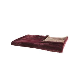 Beliani Kuscheldecke TANTAN in Rot/Beige - (W) 150 x (H) 2 x (L) 200 cm | Gr.: onesize