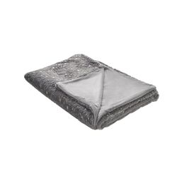 Beliani Kuscheldecke ALAZEYA in Grau/Gold - (W) 130 x (H) 1 x (L) 180 cm | Gr.: onesize