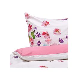 Beliani 3-tlg Bettw&auml;sche-Set LARYNHILL in Wei&szlig;/Rosa/Lila | Gr.: onesize
