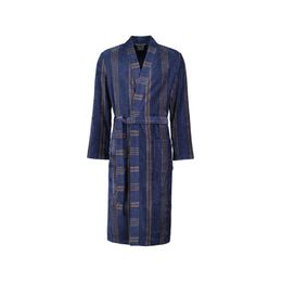 Cawö Cawö Bademäntel Herren Kimono Struktur 2508 blau - 13 in blau - 13 | Gr.: M