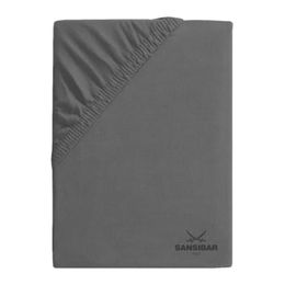 Sansibar Topper-Spannbettlaken in Anthrazit | Gr.: 90-100 x 200 cm