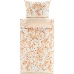 Bassetti Fein Satin Bettw&auml;sche Ibiscus Tattoo in beige | Gr.: 135x200 cm (80x80 cm)