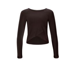 WINSHAPE Functional Light and Soft Cropped Long Sleeve Top AET131LS in espresso | Gr.: XS