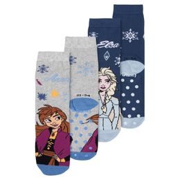 Disney Frozen 2er Pack Die Eiskönigin ABS Socken Frozen antirutsch Söckchen in blau/grau | Gr.: 23-26