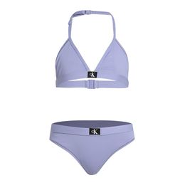 Calvin Klein Swimwear Bikini M&auml;dchen Gr&ouml;&szlig;e 164/176 lila / schwarz / offwhite
