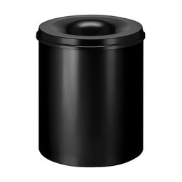 Sicherheitspapierkorb, Stahl, flammhemmend, Volumen 80 l, Hx&Oslash; 540 x 465 mm, Korpus schwarz / L&ouml;schkopf schwarz kaiserkraft