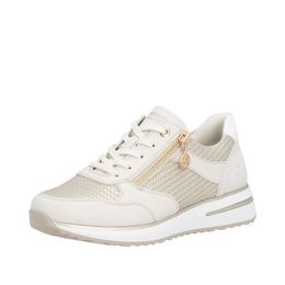 Remonte Sneaker Damen Gr&ouml;&szlig;e 43 ecru / hellbeige / gold