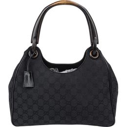Gucci Crossbody Bags - Gucci GG Monogram Wood Handle Handbag - Gr. unisize - in Schwarz - f&uuml;r Damen