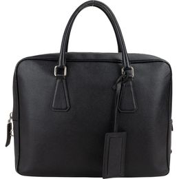 Prada Crossbody Bags - Prada Black Saffiano Leather Triangle Business Han - Gr. unisize - in Schwarz - f&uuml;r Damen