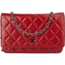 Chanel Crossbody Bags - Chanel Quilted Lambskin Wallet On Chain Crossbody - Gr. unisize - in Rot - f&uuml;r Damen