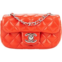 Chanel Crossbody Bags - Chanel Quilted Lambskin Palladium Micro Single Fla - Gr. unisize - in Bunt - f&uuml;r Damen