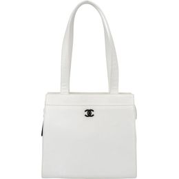 Chanel Crossbody Bags - Chanel White Caviar Leather CC Shoulder Bag - Gr. unisize - in Wei&szlig; - f&uuml;r Damen