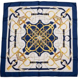 Herm&egrave;s Herm&egrave;s T&uuml;cher & Schals - Hermes Classic "Eperon d`Or" Silk Carre 90 Scarf T - Gr. unisize - in Blau - f&uuml;r Damen